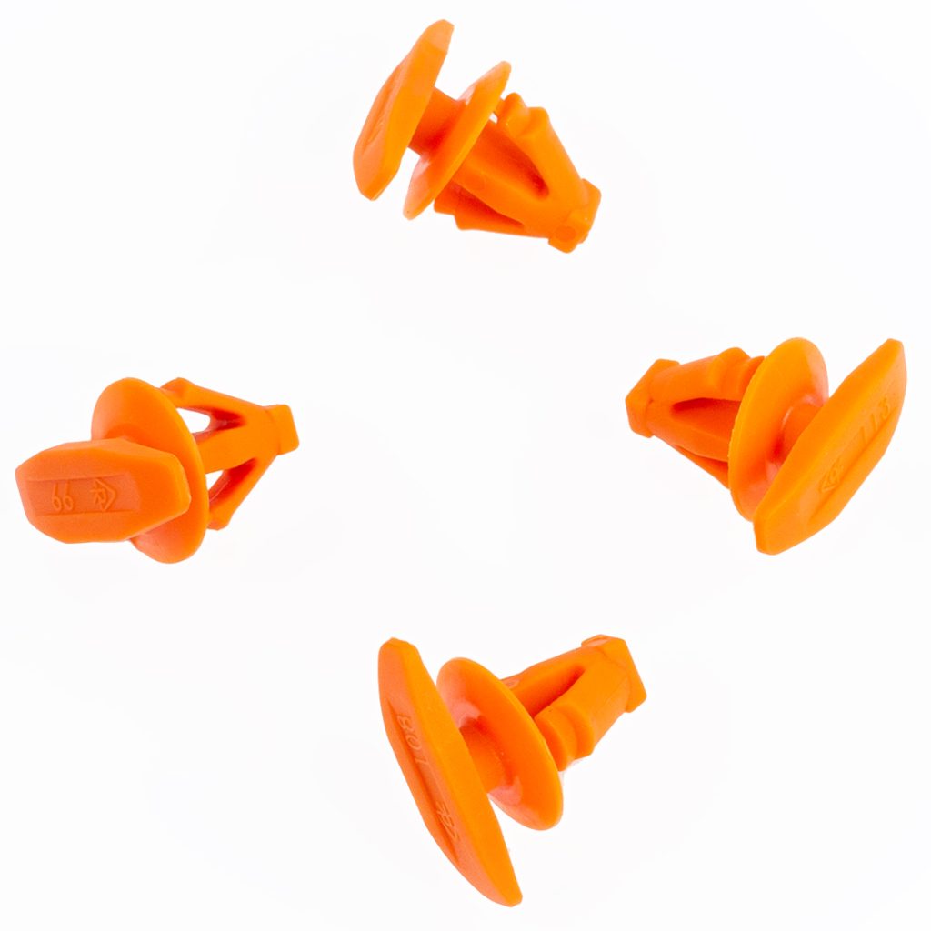 Ford Weatherstrip Retainer Orange Nylon - 100 Pk. - Shark Industries