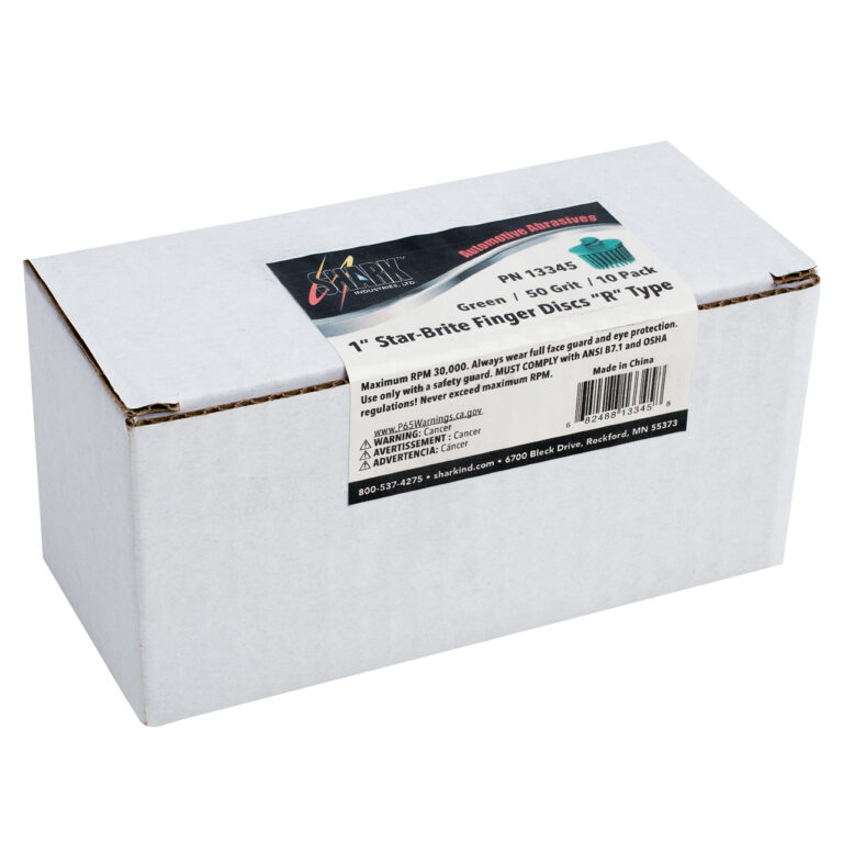 10 Pk | 1 in. Dia. Green Shark Finger Discs™ - 50 Grit - Shark Industries