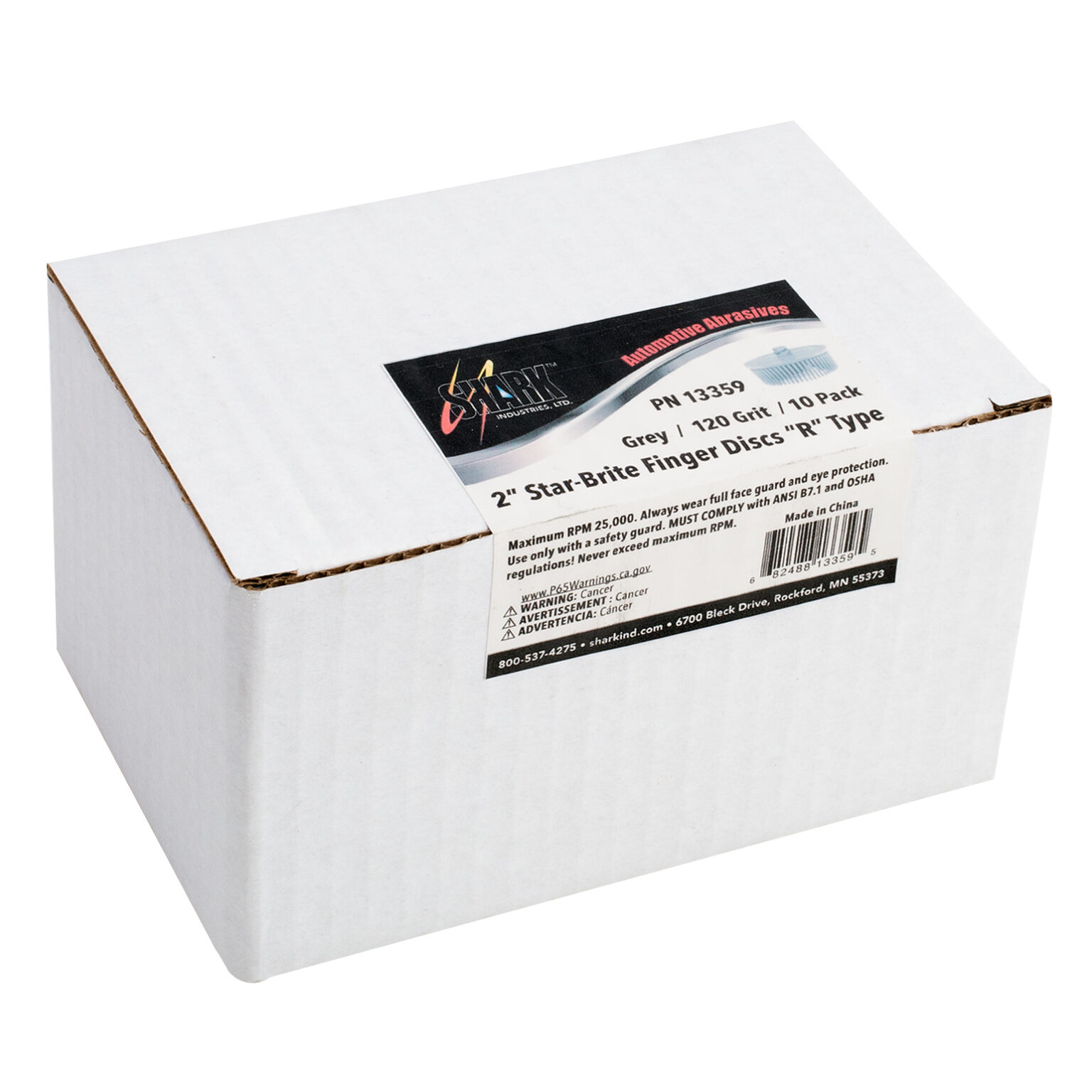 10 PK | 2 in. Dia. Grey Shark Finger Discs™ - 120 Grit - Shark Industries