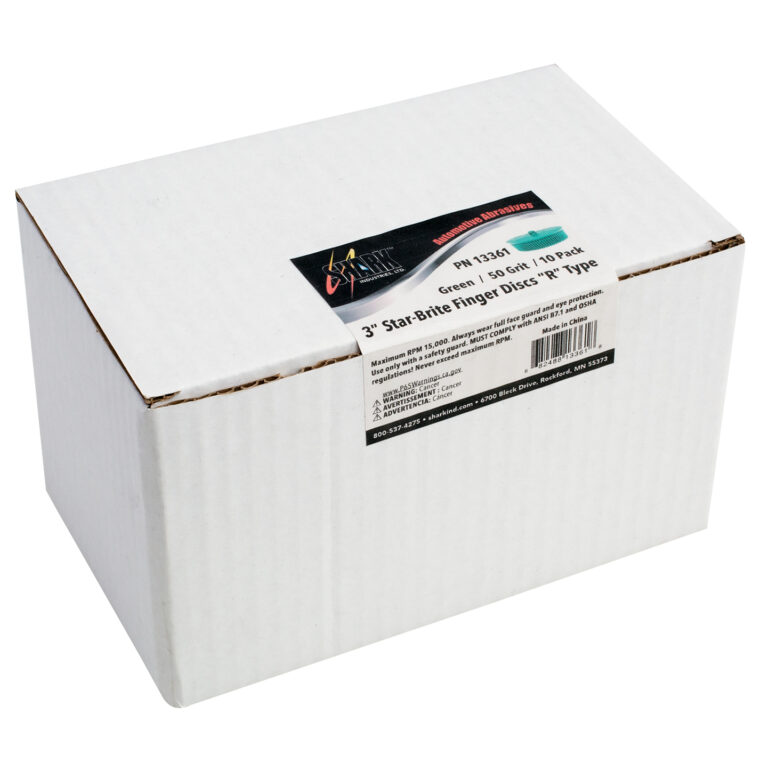 10 Pk | 3 in. Dia. Green Shark Finger Discs™ - 50 Grit - Shark Industries