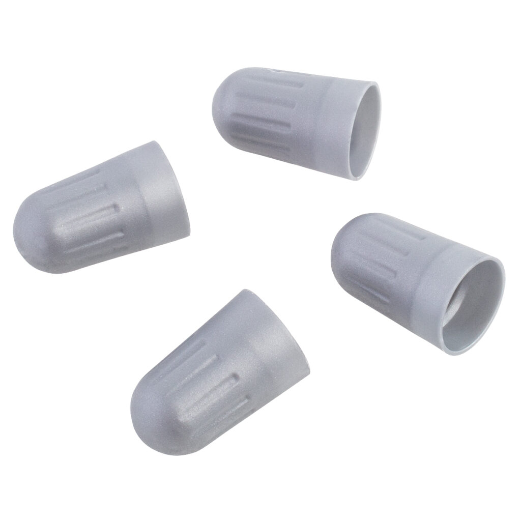 10 PK | Gray Long TPMS Valve Stem Caps with Inner Seal - Shark Industries