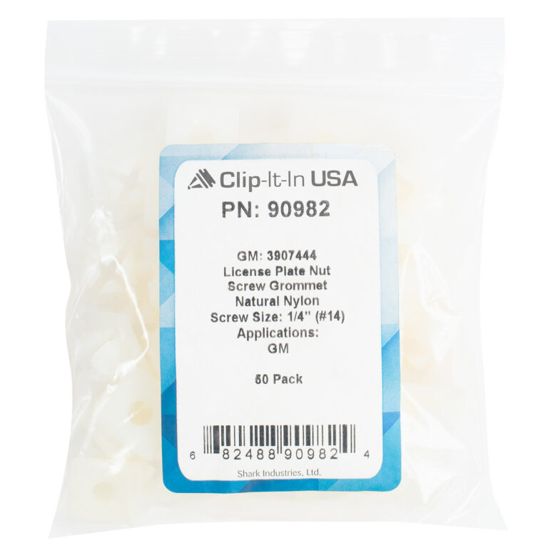 50 PK | GM License Plate Nut Nylon - 1/4 in. (#14) Screw Size - Shark ...