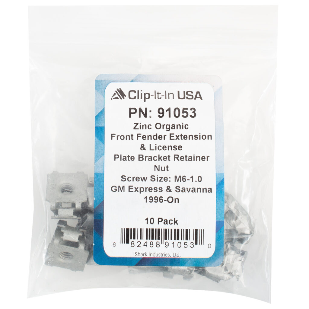 10 PK | GM Front Fender Ext. & License Plate Brack. Nut M6-1.0 - Shark ...