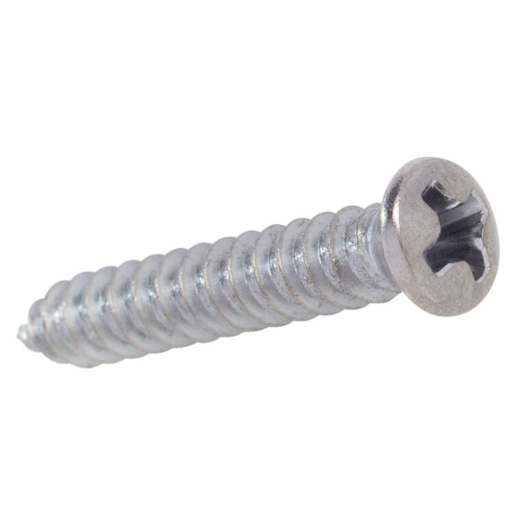 100 PK | Phillips Oval Head Tapping Screw 8 x 1 in. #6 Head Chrome ...