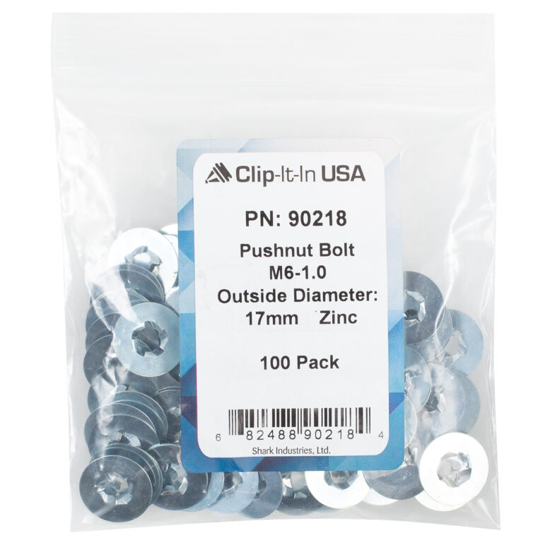 100 PK | Push Nut Bolt Retainer M14-2.0 Thread 25mm OD - Shark Industries