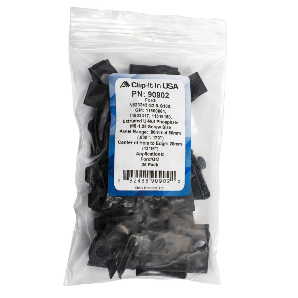 25 PK | Extruded U-Nut M8-1.25 Screw Size - GM Ford - Shark Industries