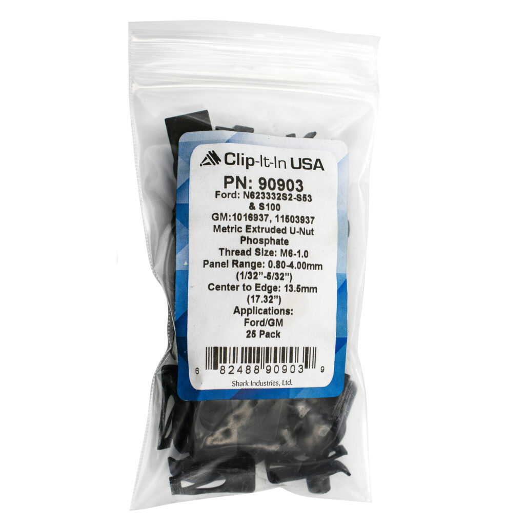 25 PK | Extruded U-Nut M6-1.0 Screw Size - Shark Industries