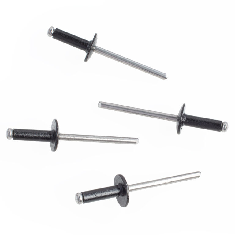 25 PK | Black Aluminum Rivet 5/32 in. Dia. 1/4 in.-38 in. Grip - Shark ...