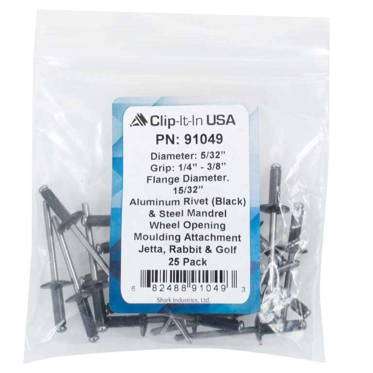 25 PK | Black Aluminum Rivet 5/32 in. Dia. 1/4 in.-38 in. Grip - Shark ...