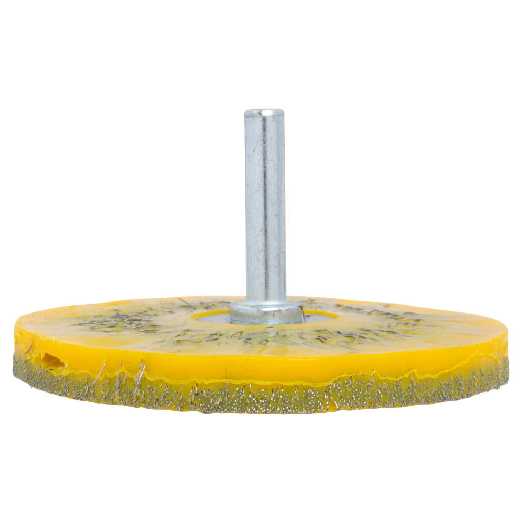 3" Plastic Encapsulated Wire Wheel on 1/4" Mandrel - Shark Industries