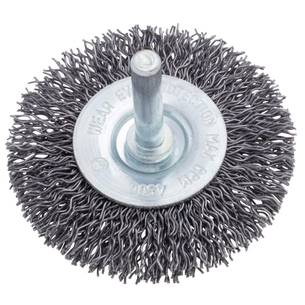 Circular Crimped Wire Brush on 1/4" Shank - Coarse, 2-1/2" Diameter ...