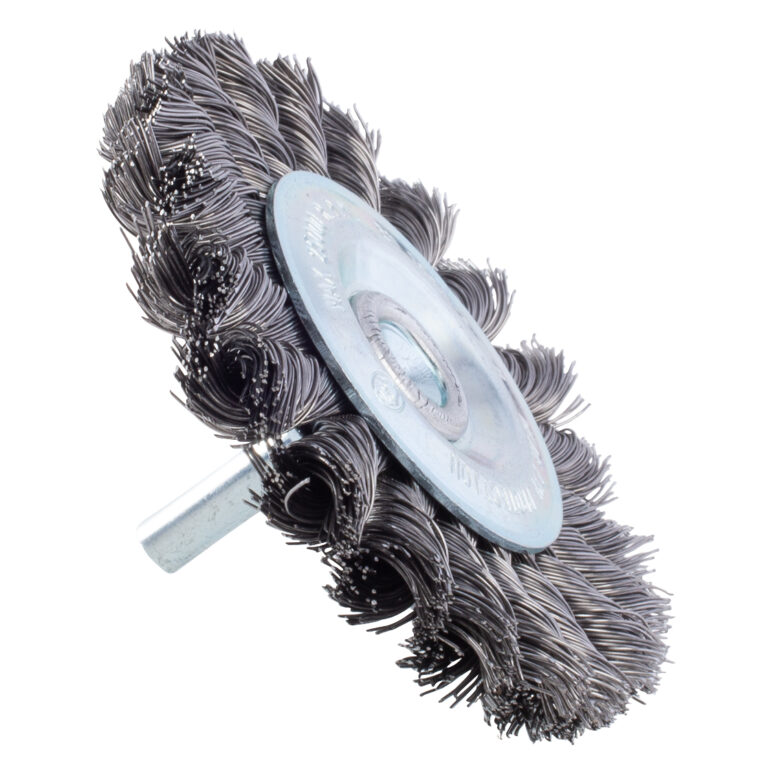 3-1/2 Inch Mounted Knot Wire Wheel - Heavy Duty - Shark Industries