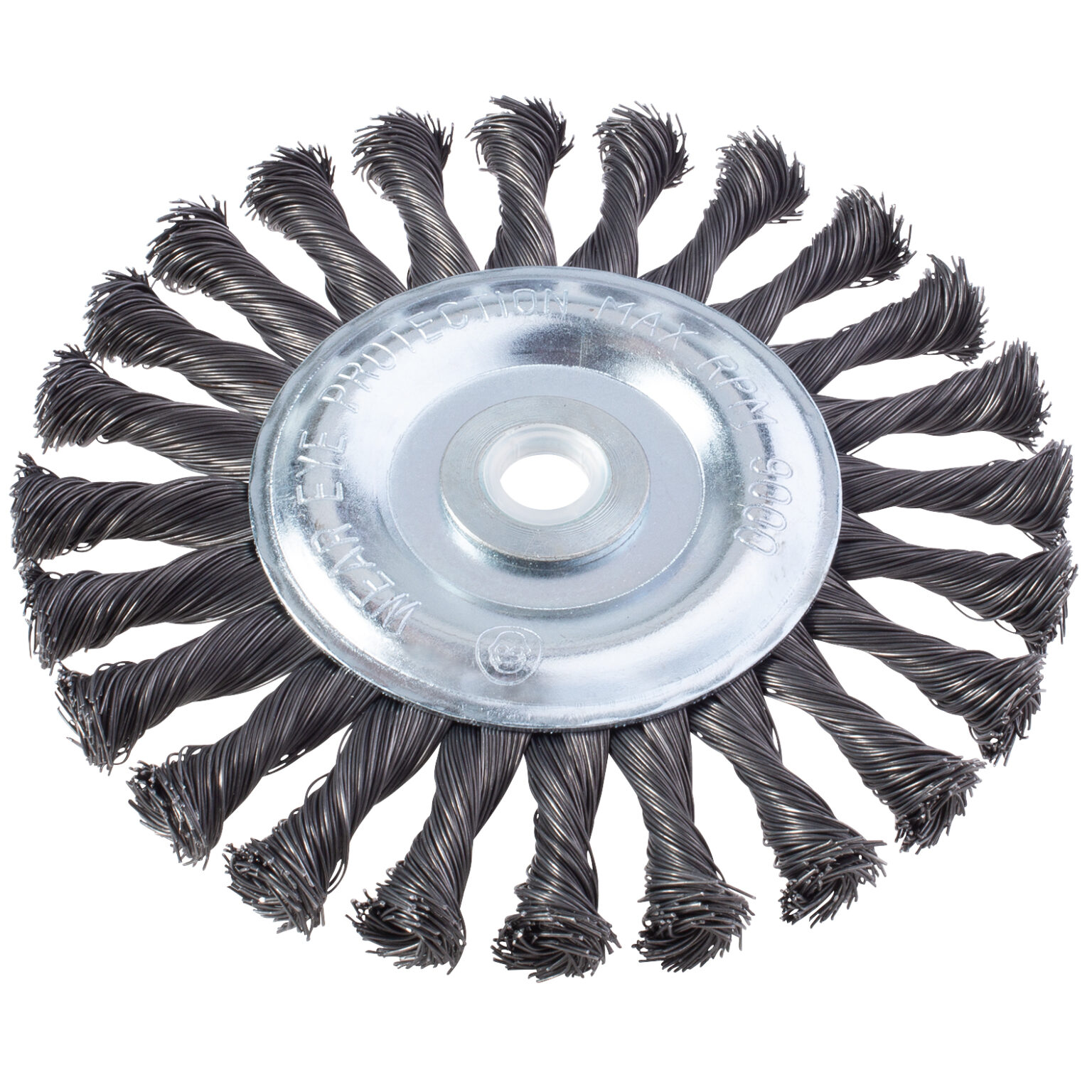 Full Cable - Knotted Wire Wheel - 6" x 1/2"-5/8" Arbor - .014 Wire ...