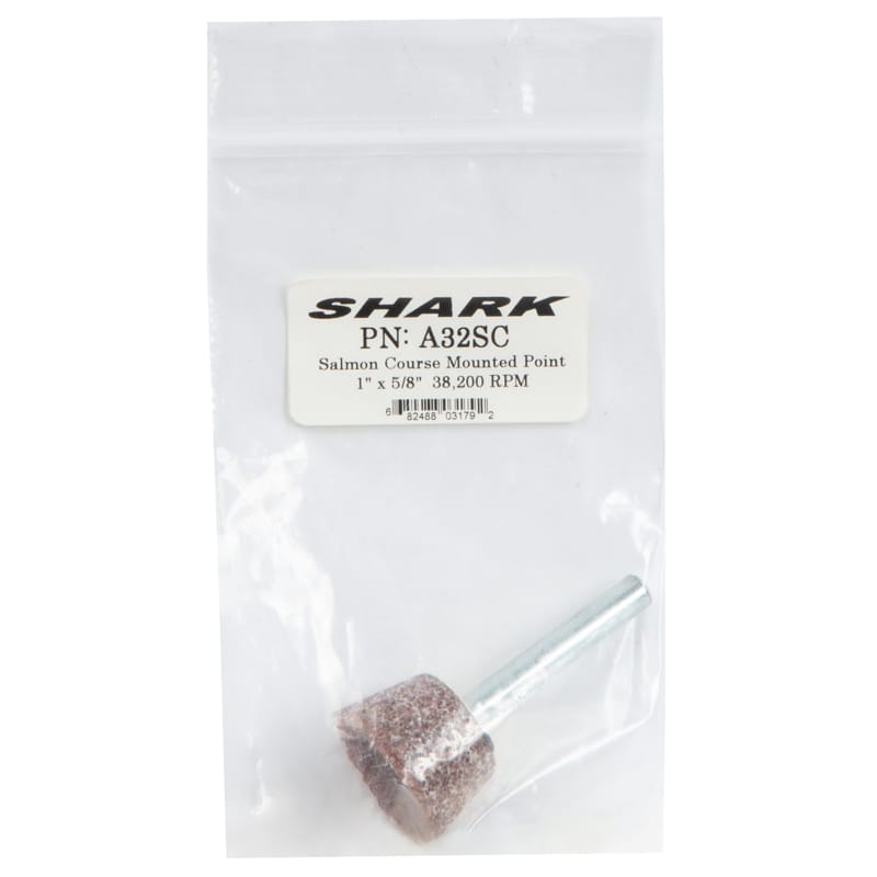 Mounted Point - Salmon Coarse - 1" x 5/8" - Shark Industries